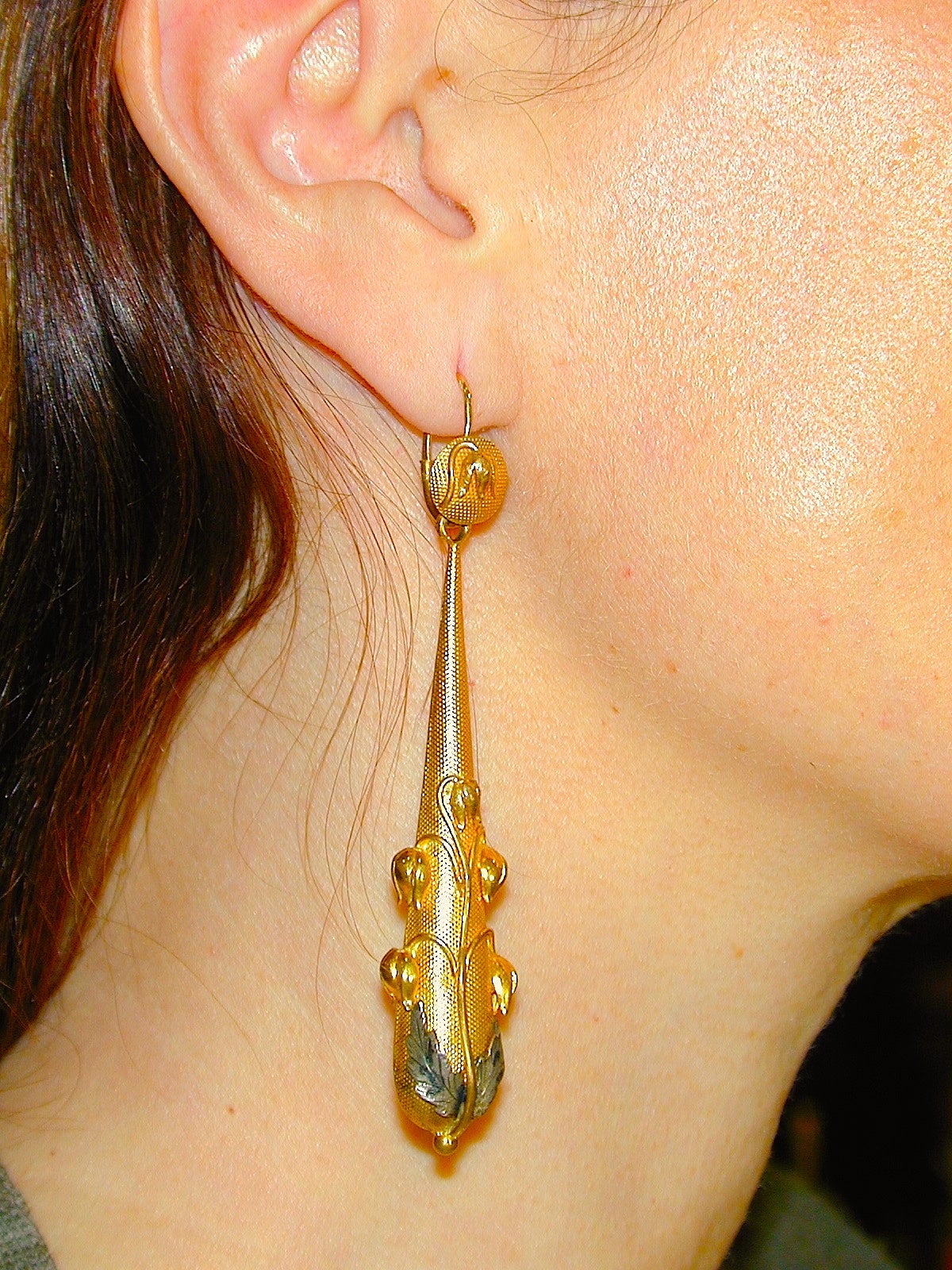 Antique Pinchbeck Drop Earrings at 1stDibs | pinchbeck gold
