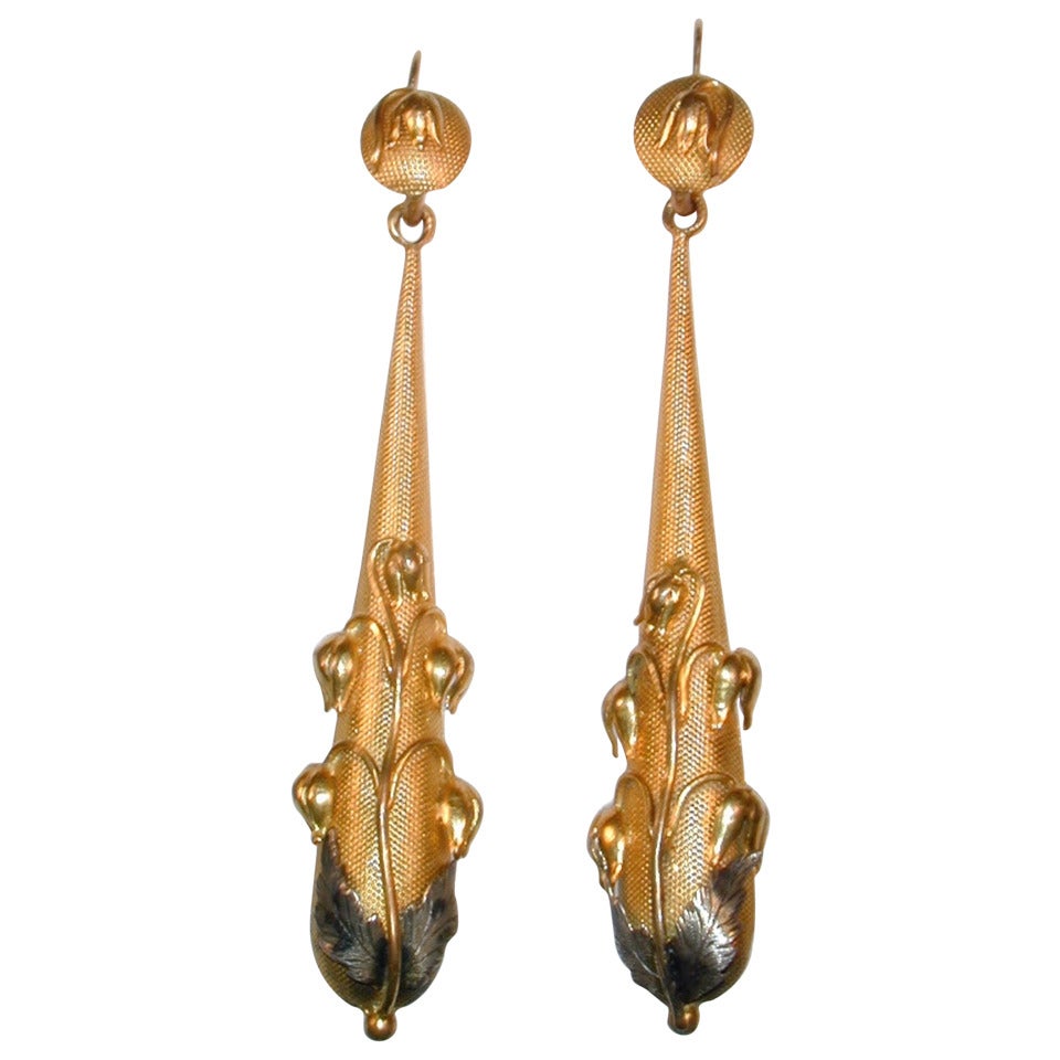 Antique Pinchbeck Drop Earrings at 1stDibs | pinchbeck gold