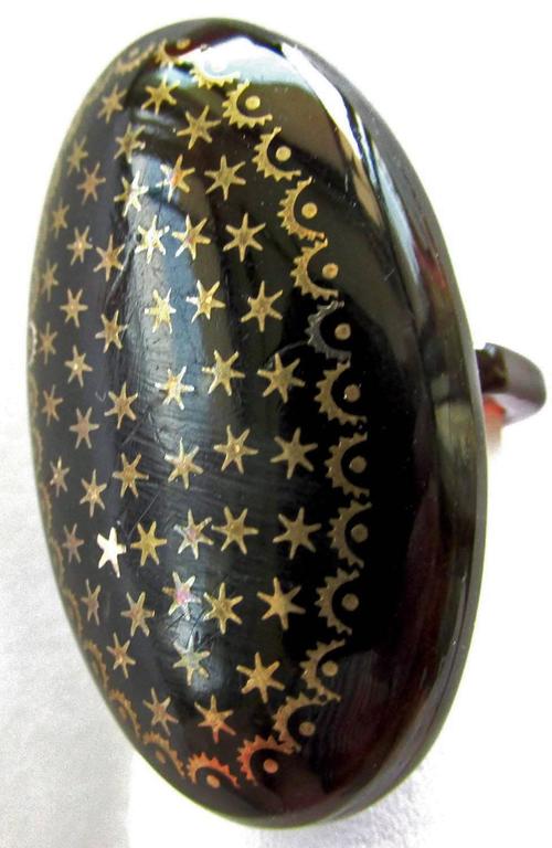 Antique Pique Gold Oval Ring at 1stDibs