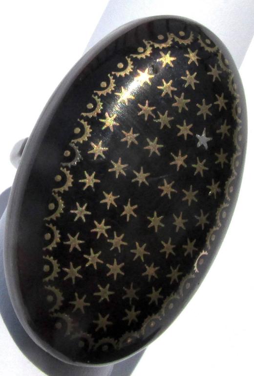 Antique Pique Gold Oval Ring at 1stDibs