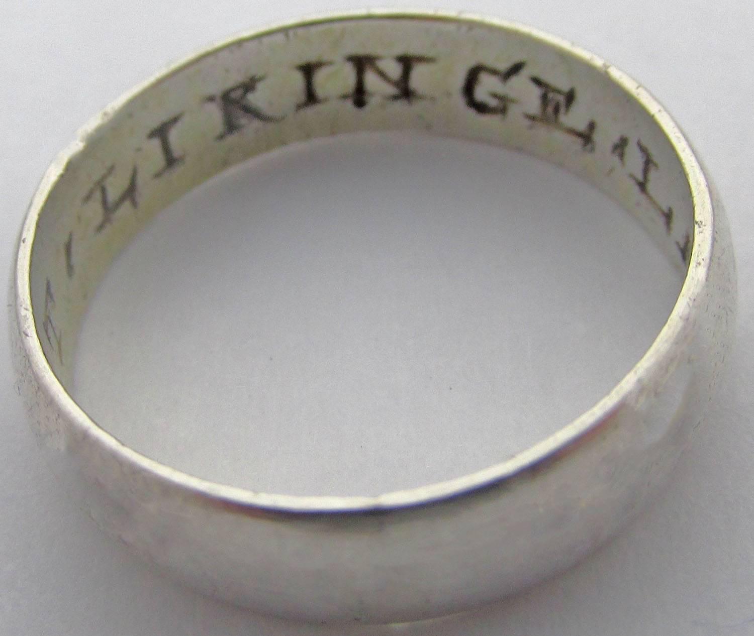 Antique Silver Posie Ring For Sale at 1stdibs