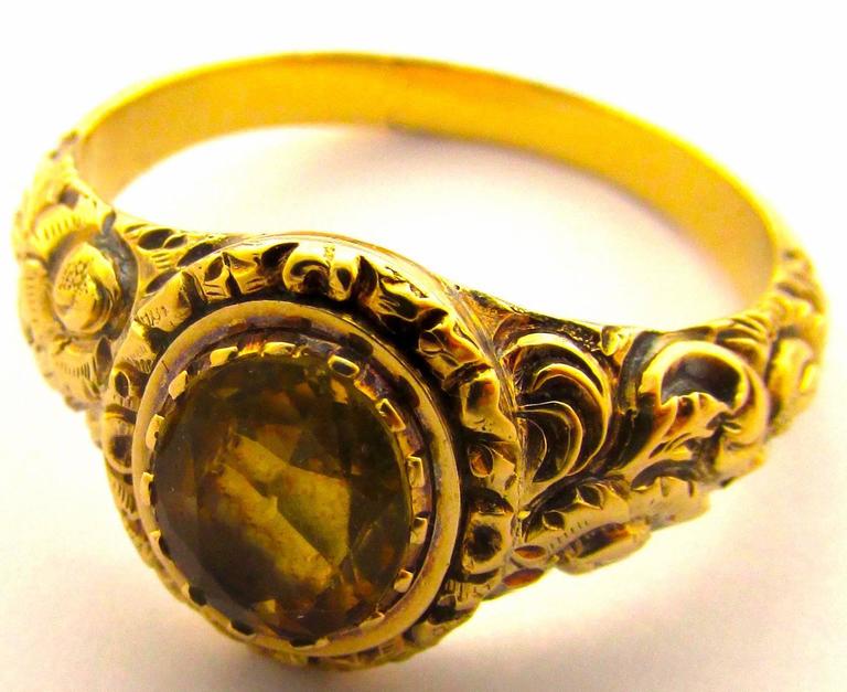 Antique Citrine Gold Ring at 1stDibs