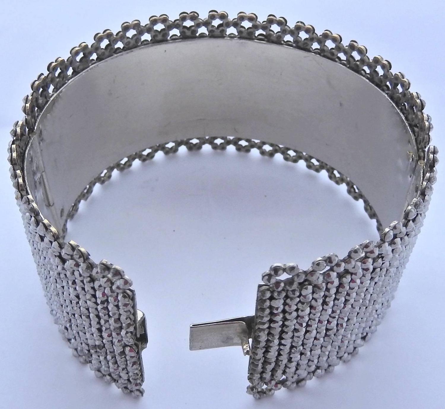 Antique Cut Steel Cuff Bracelet For Sale at 1stdibs