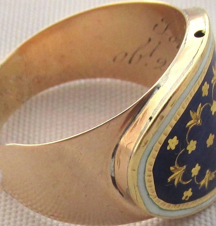 Antique Enamel Gold Ring at 1stDibs