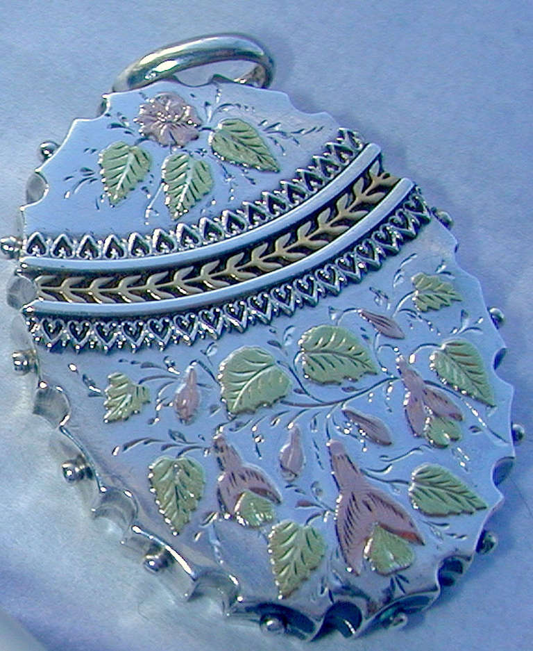 Antique Victorian Sterling and Gold Locket, circa 1870 at 1stDibs