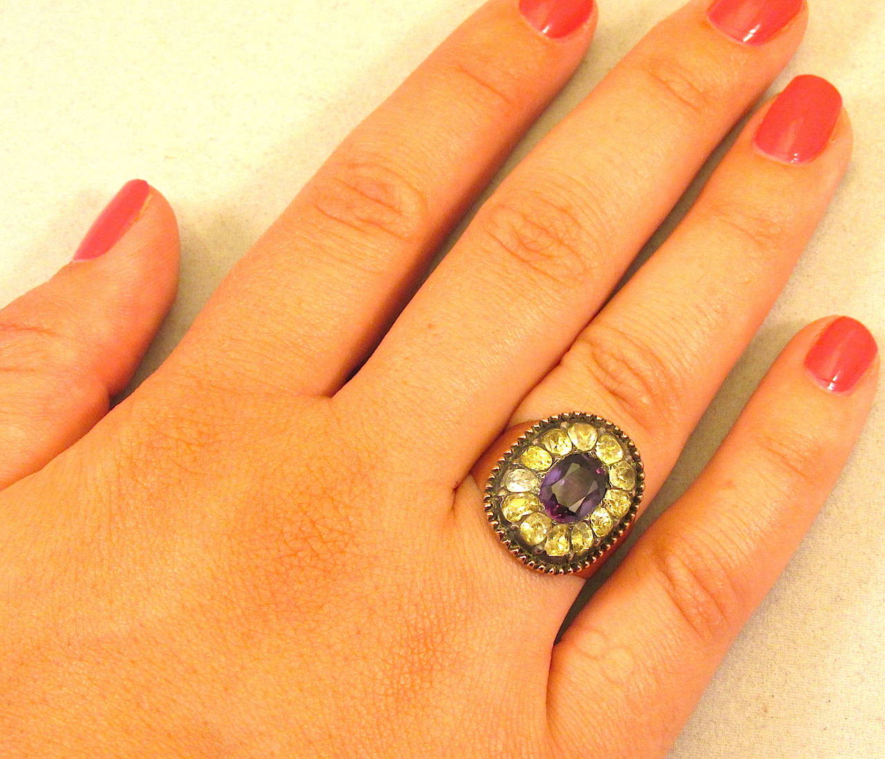 Antique Portuguese Amethyst and Chrysoberyl Ring at 1stDibs | antique ...