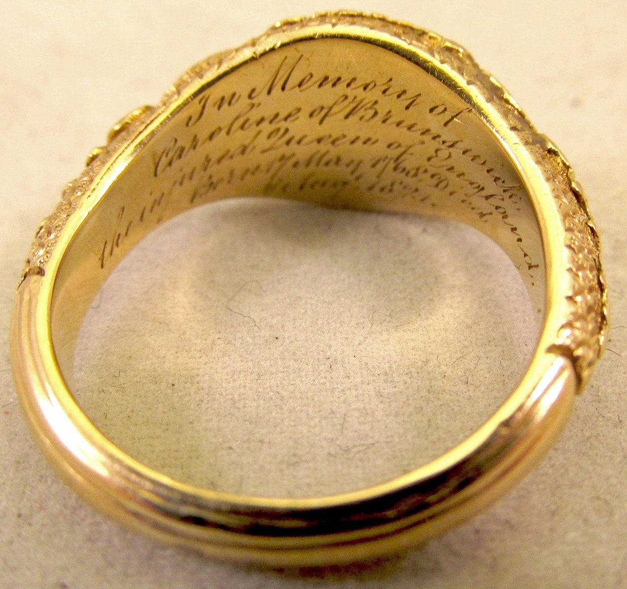 Antique Gold Memorial Ring Caroline of Brunswick Wife of George IV at ...