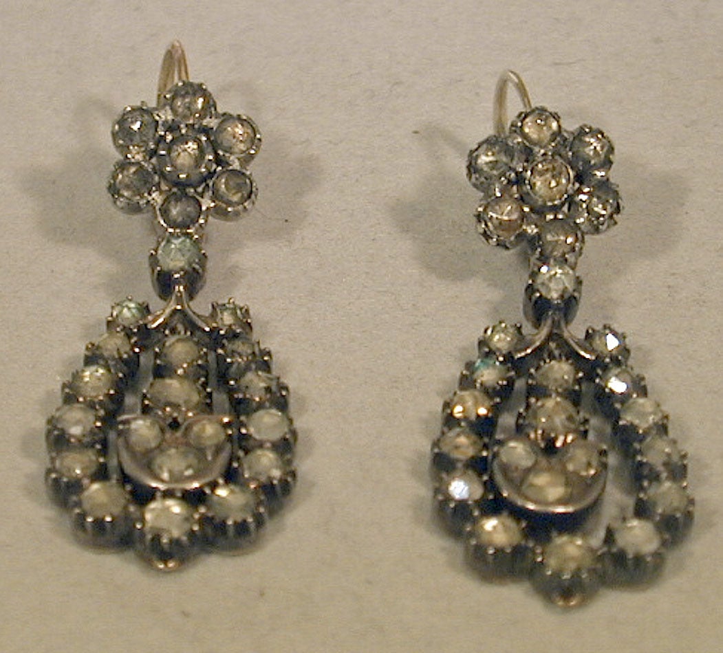 Antique Jargoon Earrings Set in Silver and Gold For Sale at 1stDibs ...