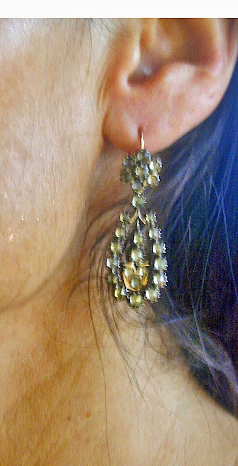 Antique Jargoon Earrings Set in Silver and Gold For Sale at 1stDibs ...