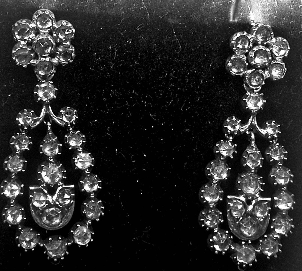 Antique Jargoon Earrings Set in Silver and Gold For Sale at 1stDibs ...