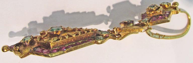 Early Victorian Emerald Ruby and Gold Drop Earrings For Sale (Free ...