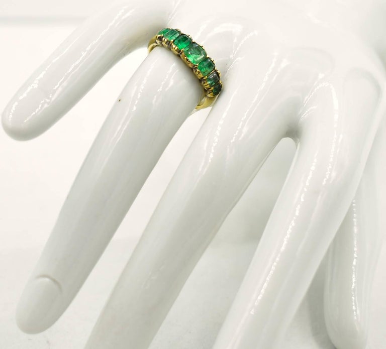 Antique Seven-Stone Emerald Ring at 1stDibs