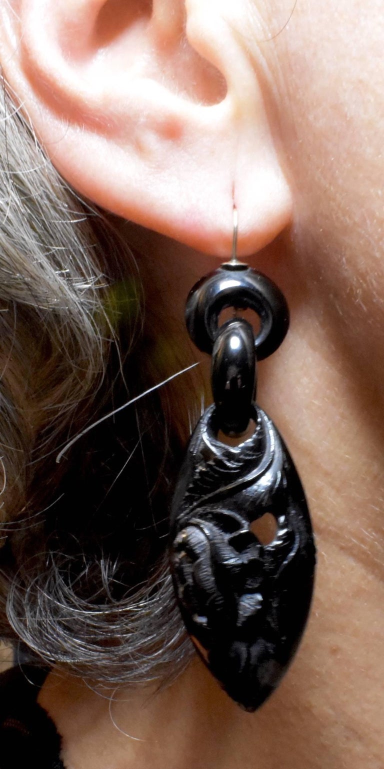 Antique Whitby Jet Drop Earrings For Sale at 1stDibs | whitby jet ...