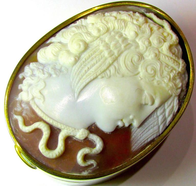 Antique Decorative Box with Cameo of Medusa at 1stDibs | ring with ...