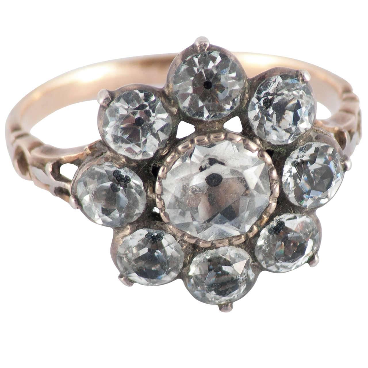 Early Victorian Paste Cluster Ring at 1stDibs