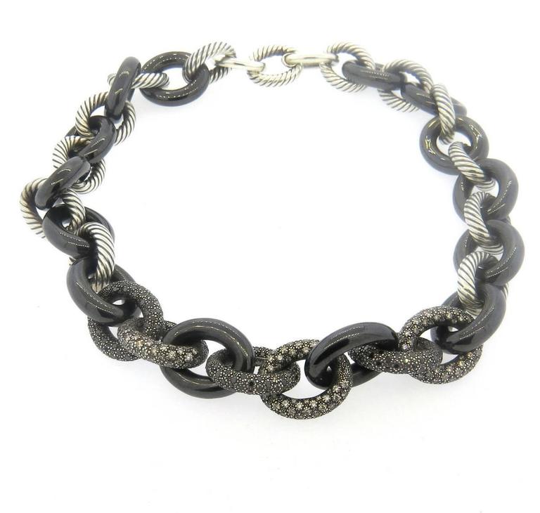 David Yurman 6.17 Carats Diamonds Midnight Melange Oval Link Chain ...