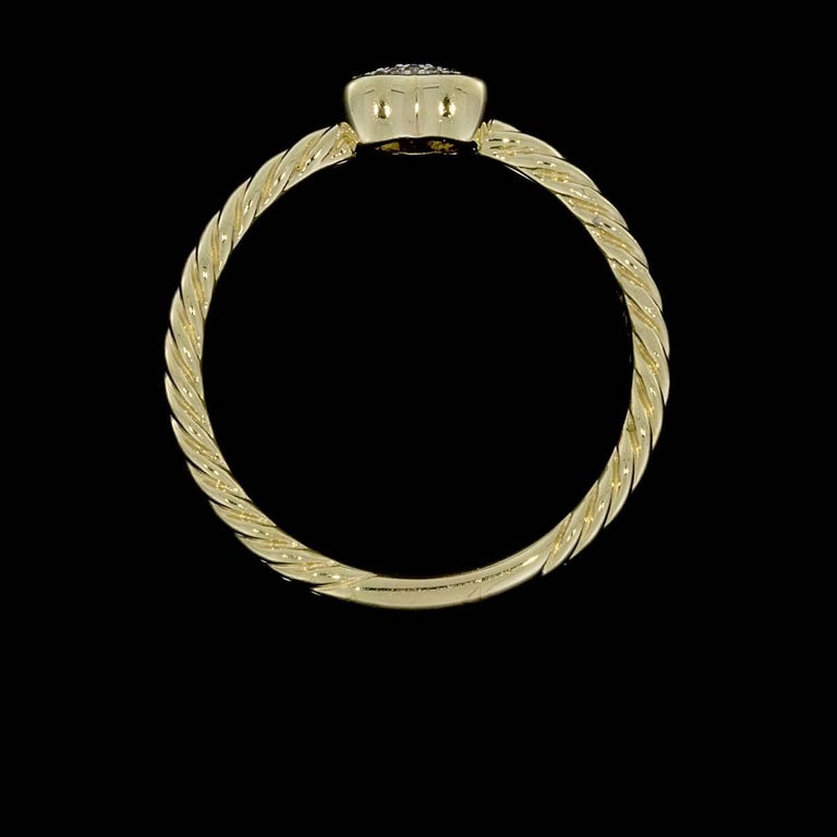 David Yurman Pave Diamond Petite Heart Gold Stack Ring at 1stDibs ...