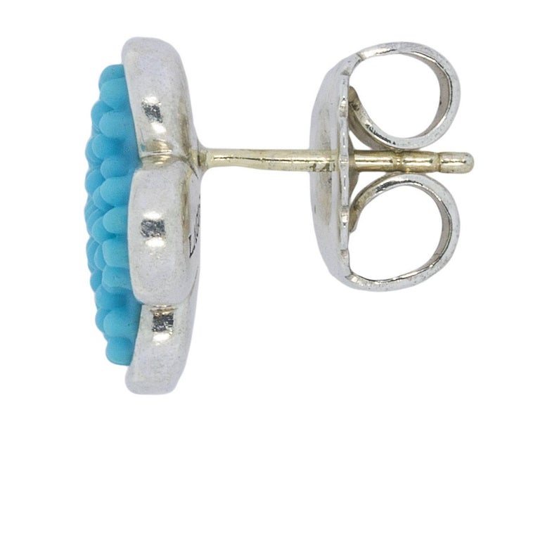 Lagos Turquoise Love Me Sterling Silver Caviar Flower Earrings at ...