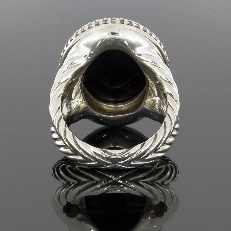 David Yurman Black Onyx and Diamond Signature Oval Ring at 1stDibs ...