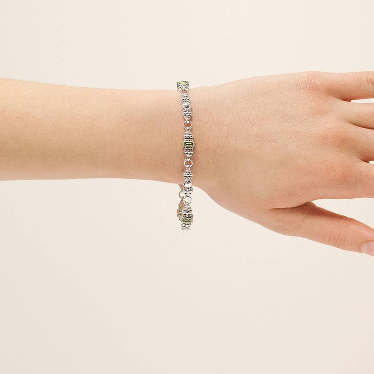 Lagos Peridot Sterling Silver and 18 Karat Yellow Gold Vintage Bracelet ...