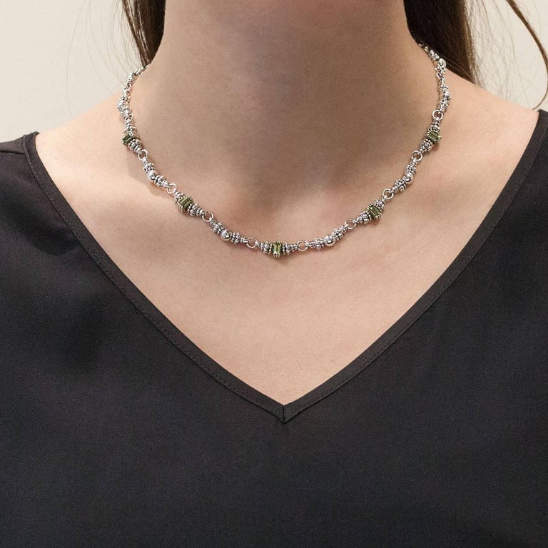 Lagos Peridot Caviar Glacier Sterling Silver 18 Karat Yellow Gold ...