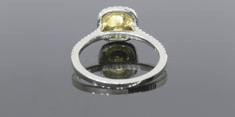 Fancy Light Yellow Canary Diamond gold platinum Halo Ring at 1stDibs ...