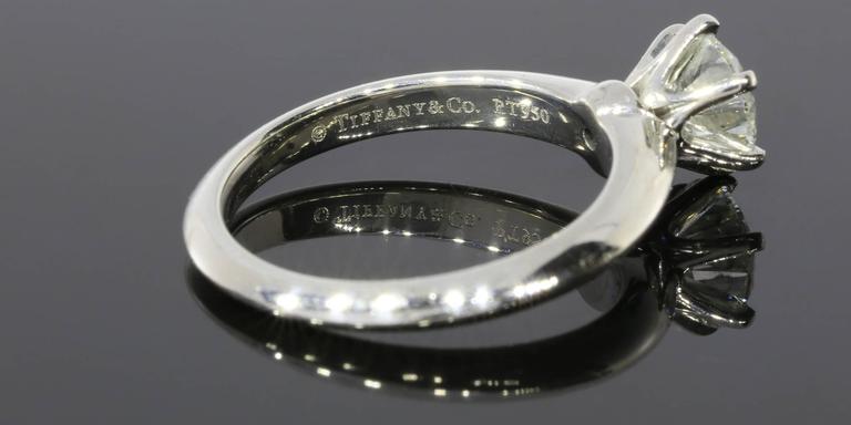 Tiffany and Co. 1.10 Carat Round Diamond Platinum Solitaire Engagement ...