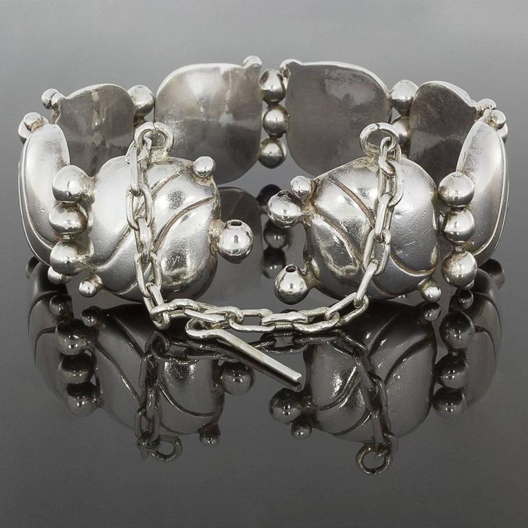 1940s William Spratling Silver Pillow Wave Bracelet at 1stDibs ...