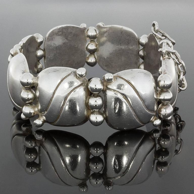 1940s William Spratling Silver Pillow Wave Bracelet at 1stDibs ...