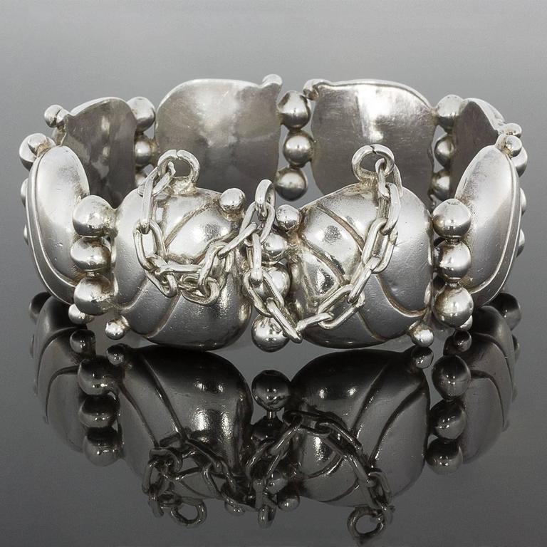 1940s William Spratling Silver Pillow Wave Bracelet at 1stDibs ...
