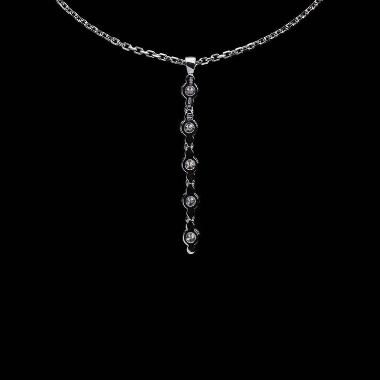 Favero Unique Articulated Diamond White Gold Vertical Line Pendant ...