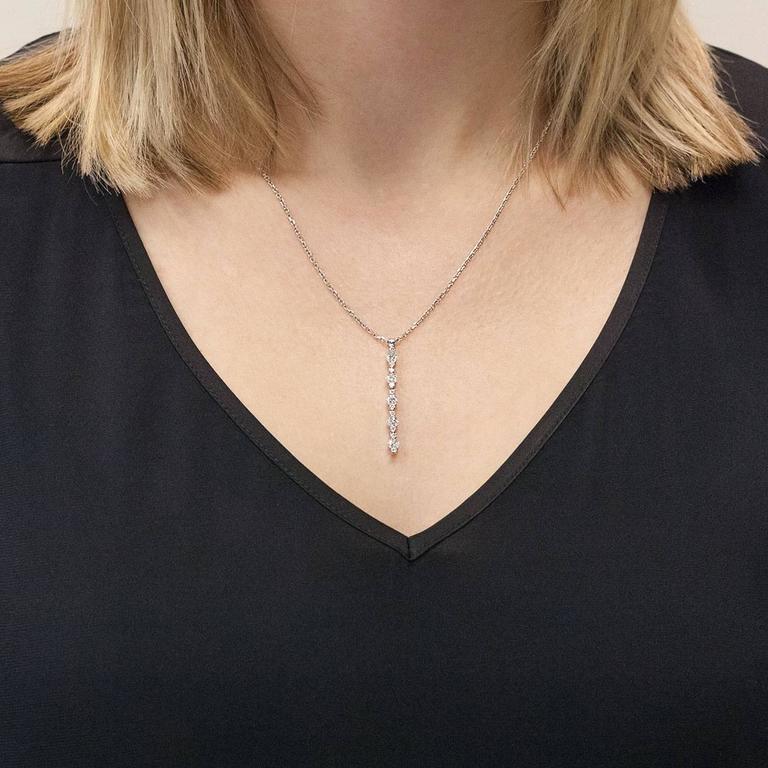 Favero Unique Articulated Diamond White Gold Vertical Line Pendant ...