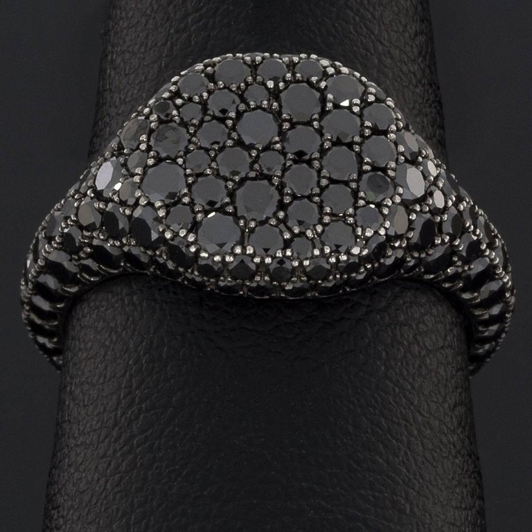 David Yurman Petite Pave Black Diamond White Gold Pinky Ring at 1stDibs ...