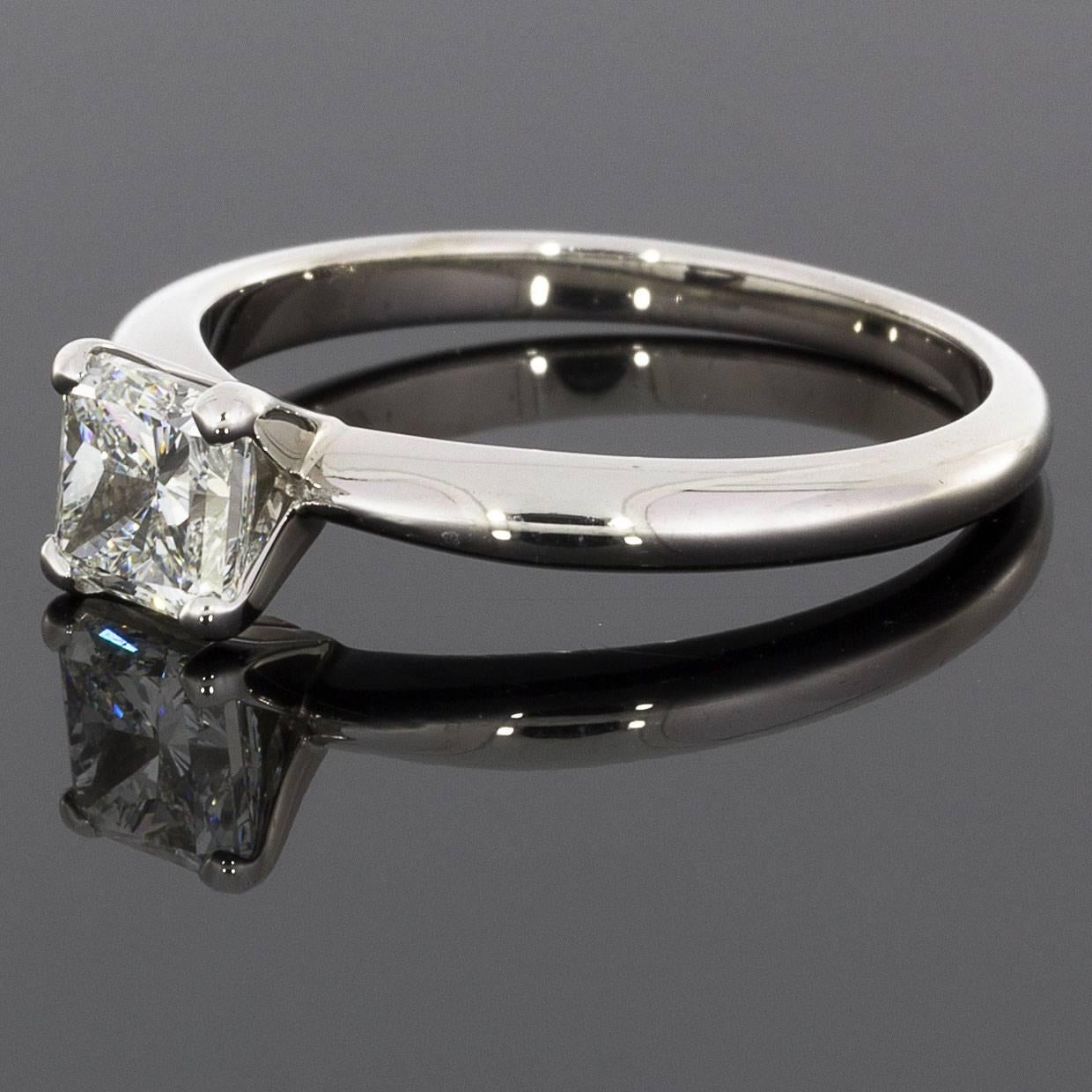 Square Radiant Diamond White Gold Solitaire Engagement Ring at 1stDibs ...