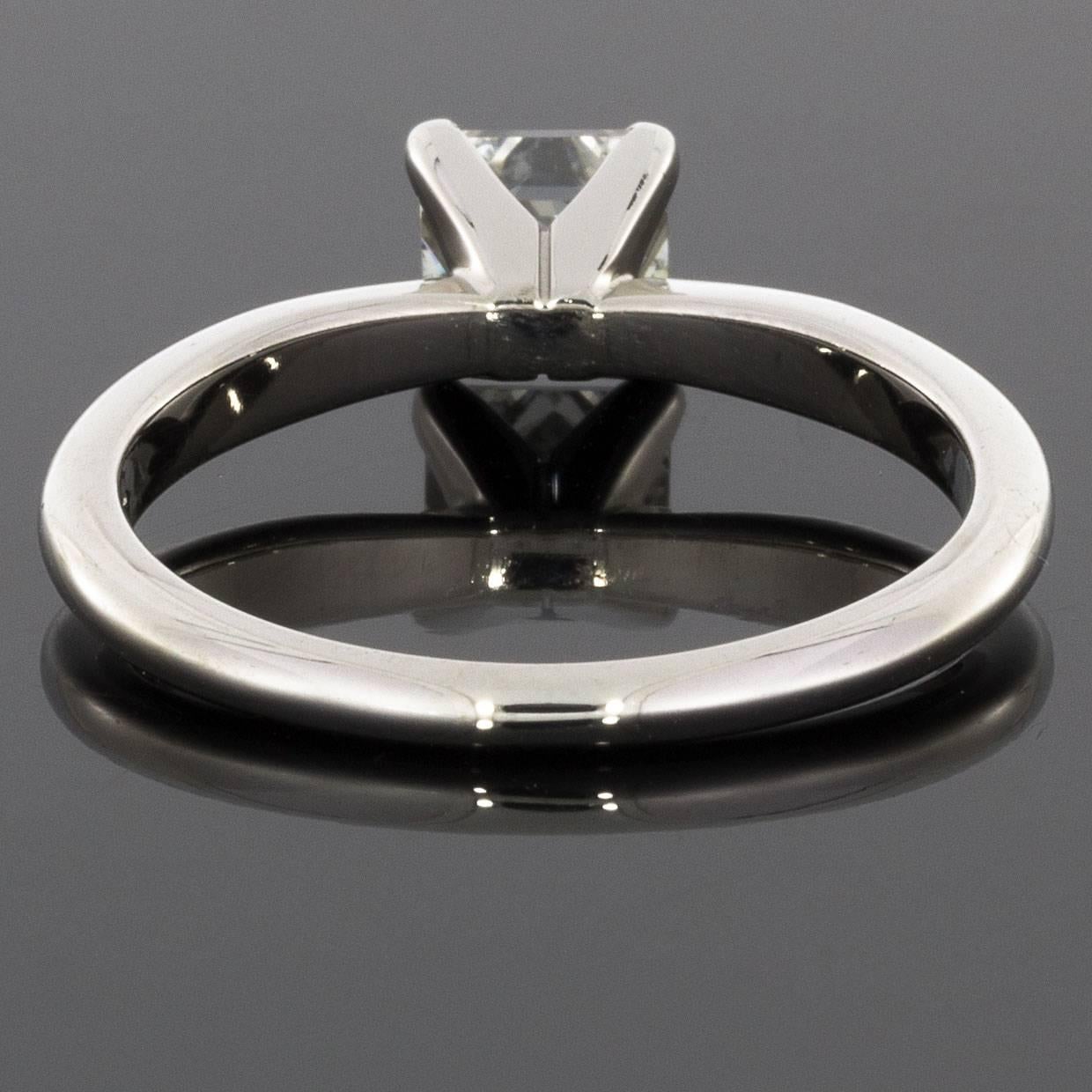 Square Radiant Diamond White Gold Solitaire Engagement Ring at 1stDibs ...