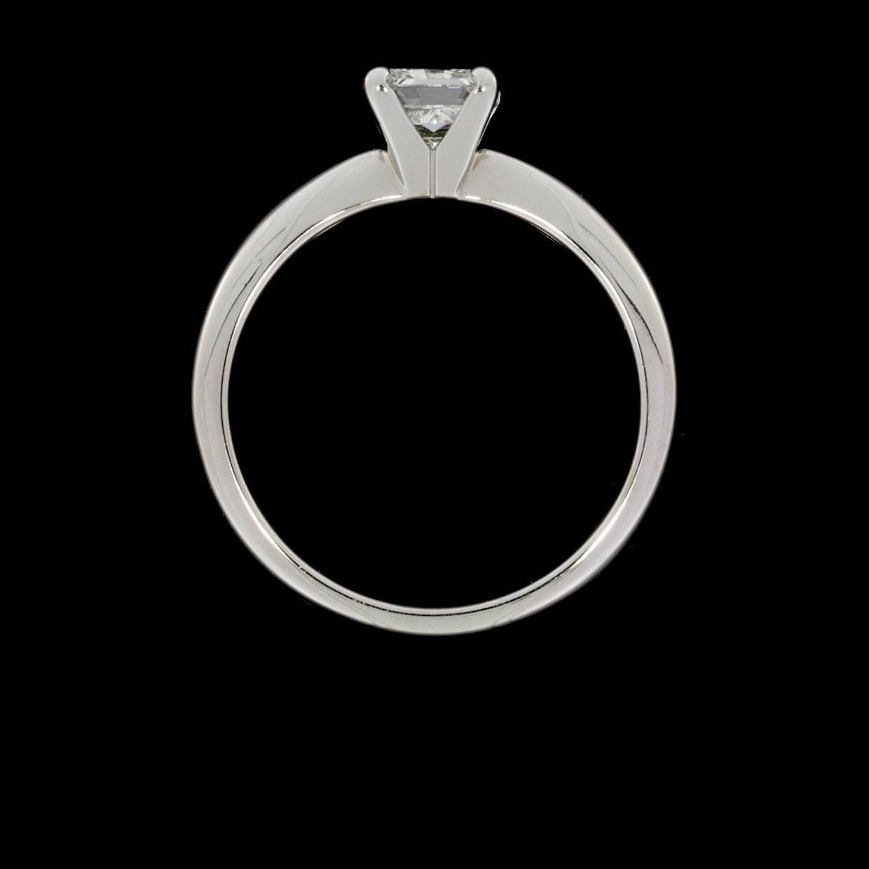 Square Radiant Diamond White Gold Solitaire Engagement Ring at 1stDibs ...