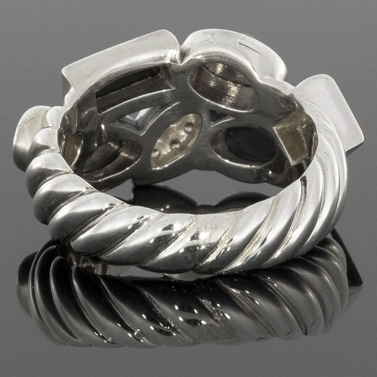 David Yurman Onyx Hematite Diamond Two-Row Silver Confetti Ring at ...