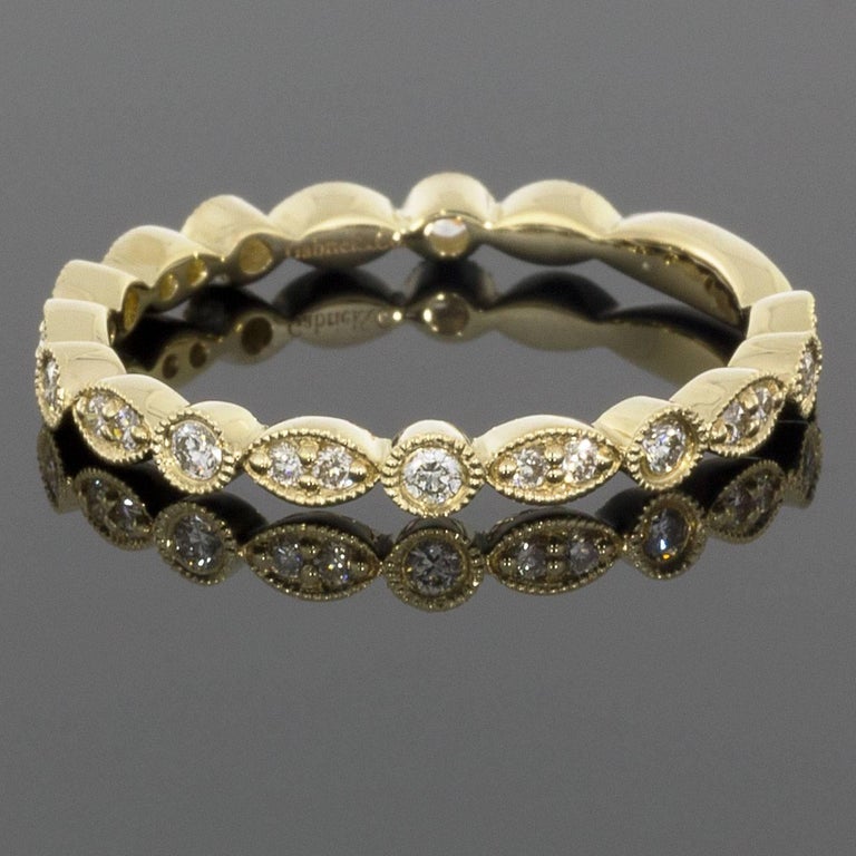 Gabriel and Co .24 Carat Scalloped Stackable Wedding Band Ring at ...