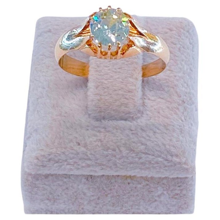 Antique Russian Diamond Solitaire Ring For Sale at 1stDibs