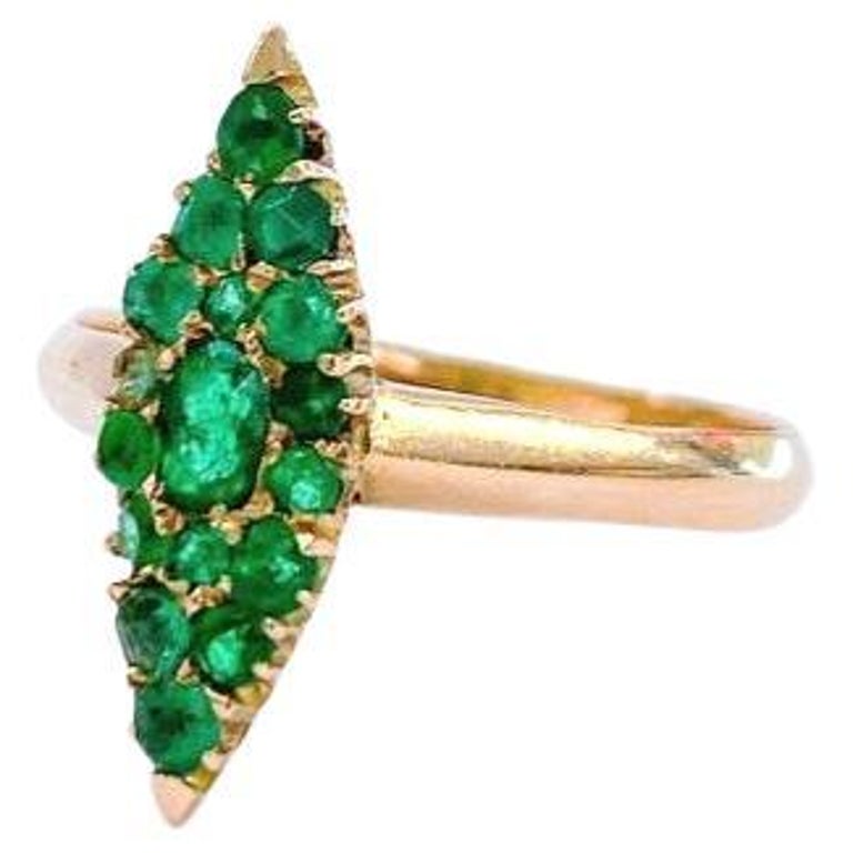 Antique Emerald Gold Ring For Sale at 1stDibs