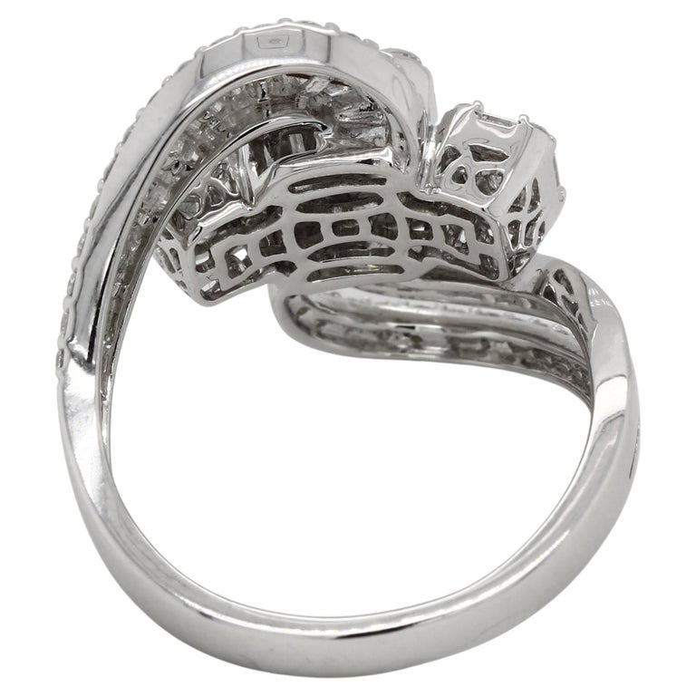 1.51 Karat Diamant-Illusion-Hochzeitsring aus 18 Karat Gold im Angebot ...