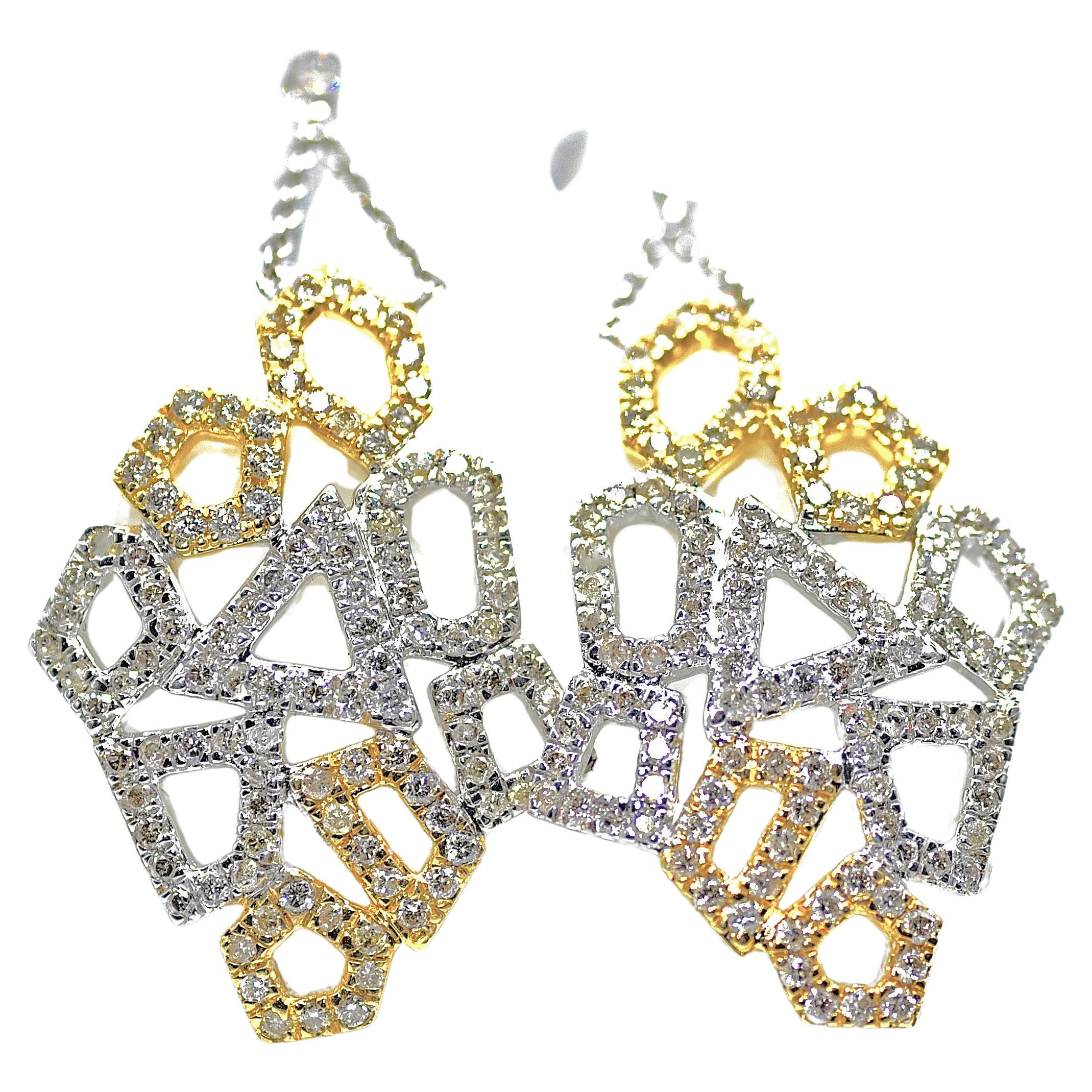 Sparkling Diamond Tourmaline Danglers For Sale at 1stDibs