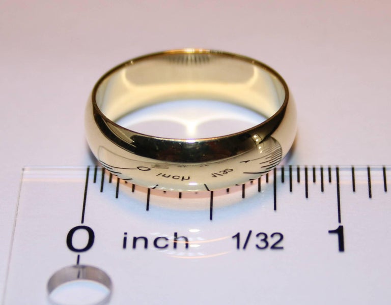 Yellow Gold Wedding Band Ring Size 9 For Sale at 1stDibs