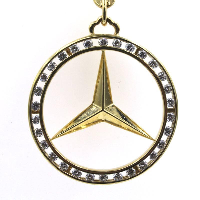 Mercedes Emblem Diamond Gold Key Chain at 1stdibs