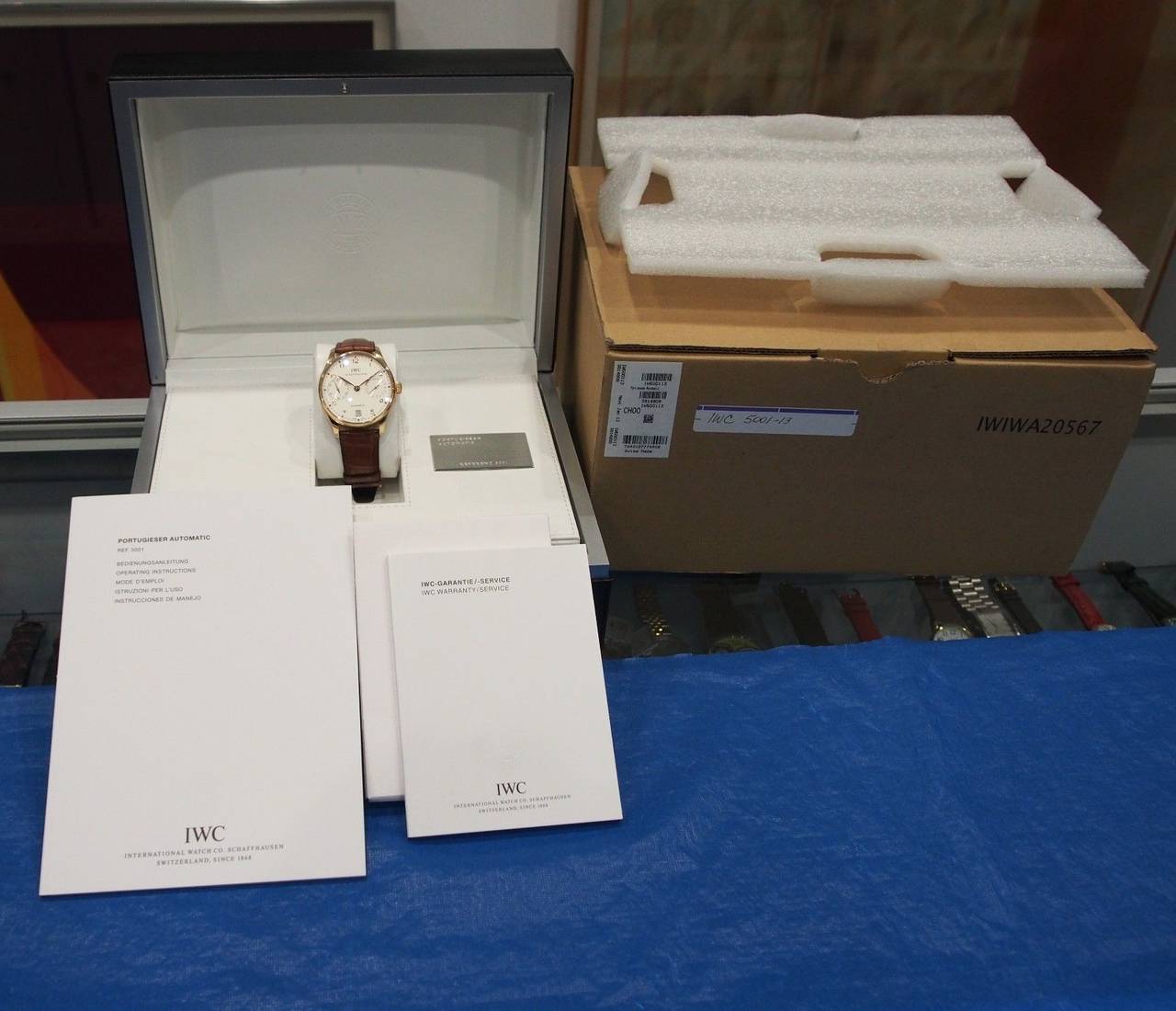 IWC Rose Gold Portuguese 7 Day Power Reserve Wristwatch at 1stDibs ...