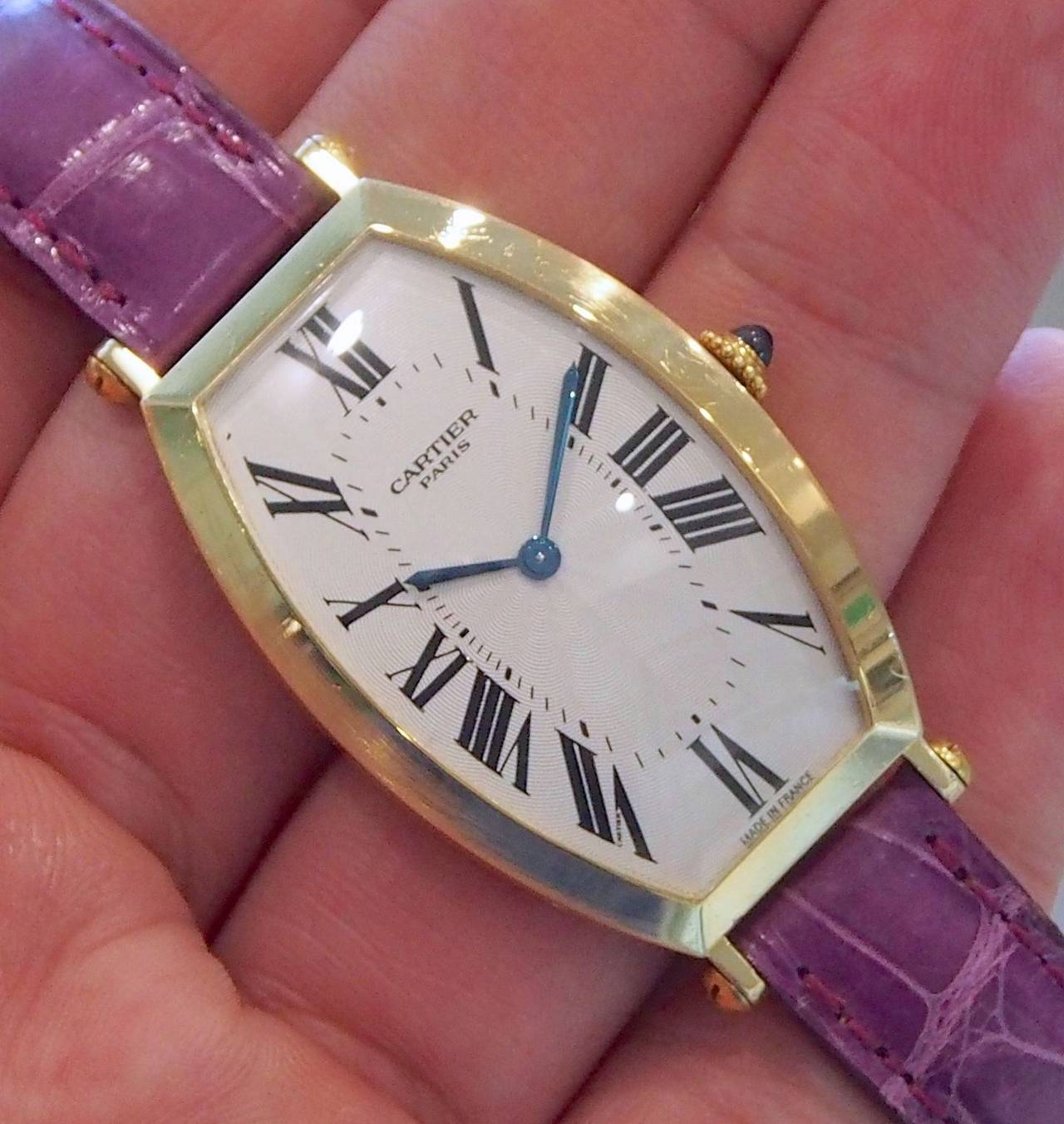Cartier Lady's Yellow Gold Collection Privee Tonneau Wristwatch at 1stDibs