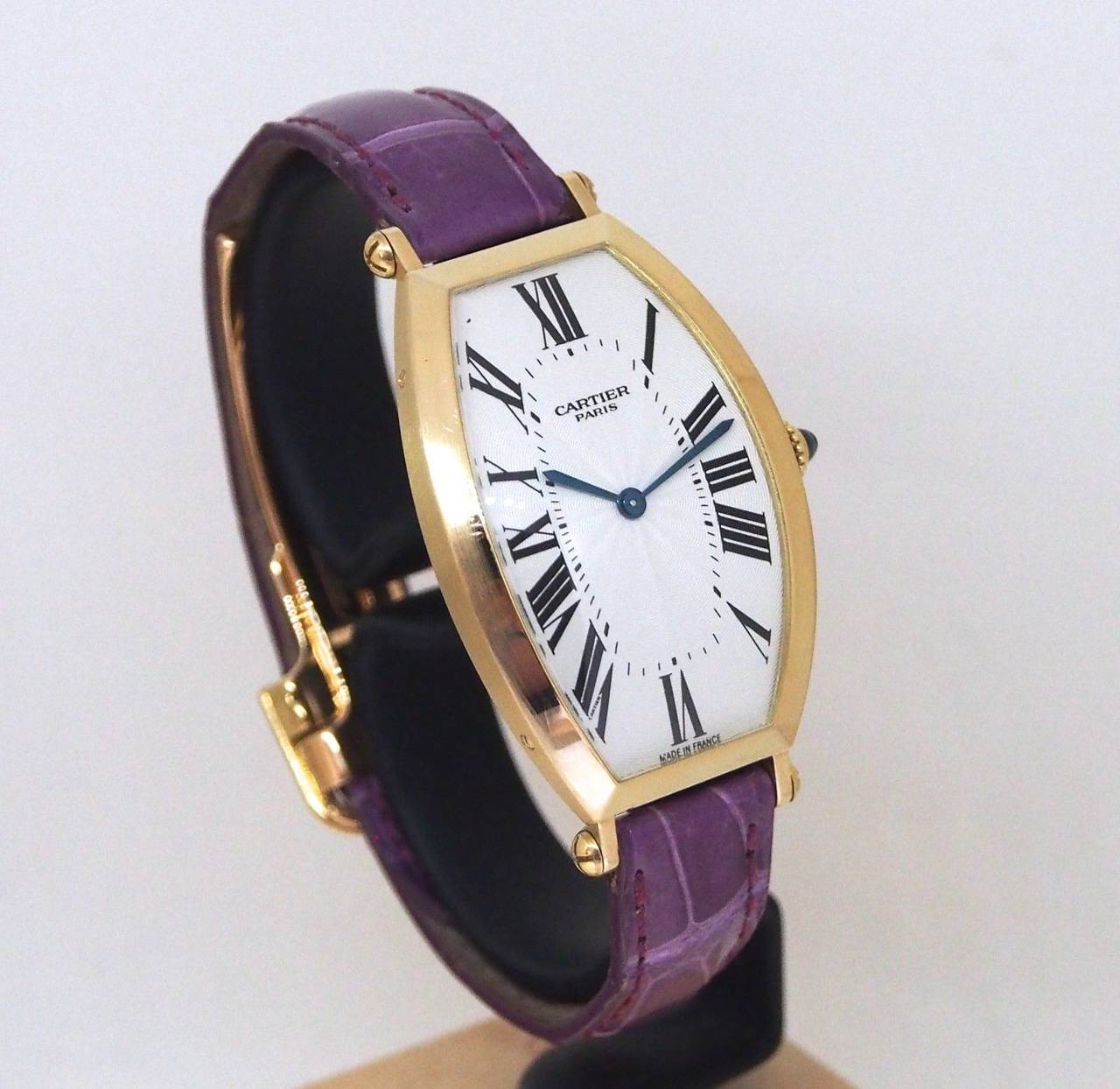 Cartier Lady's Yellow Gold Collection Privee Tonneau Wristwatch at 1stDibs