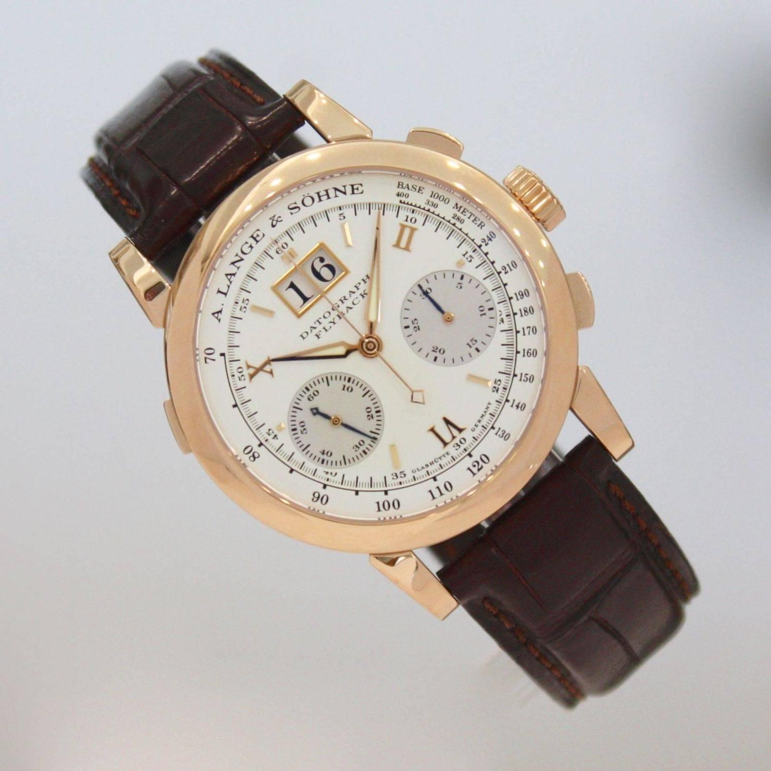 A. Lange and Sohne Rose Gold Datograph Flyback Chronograph Wristwatch ...