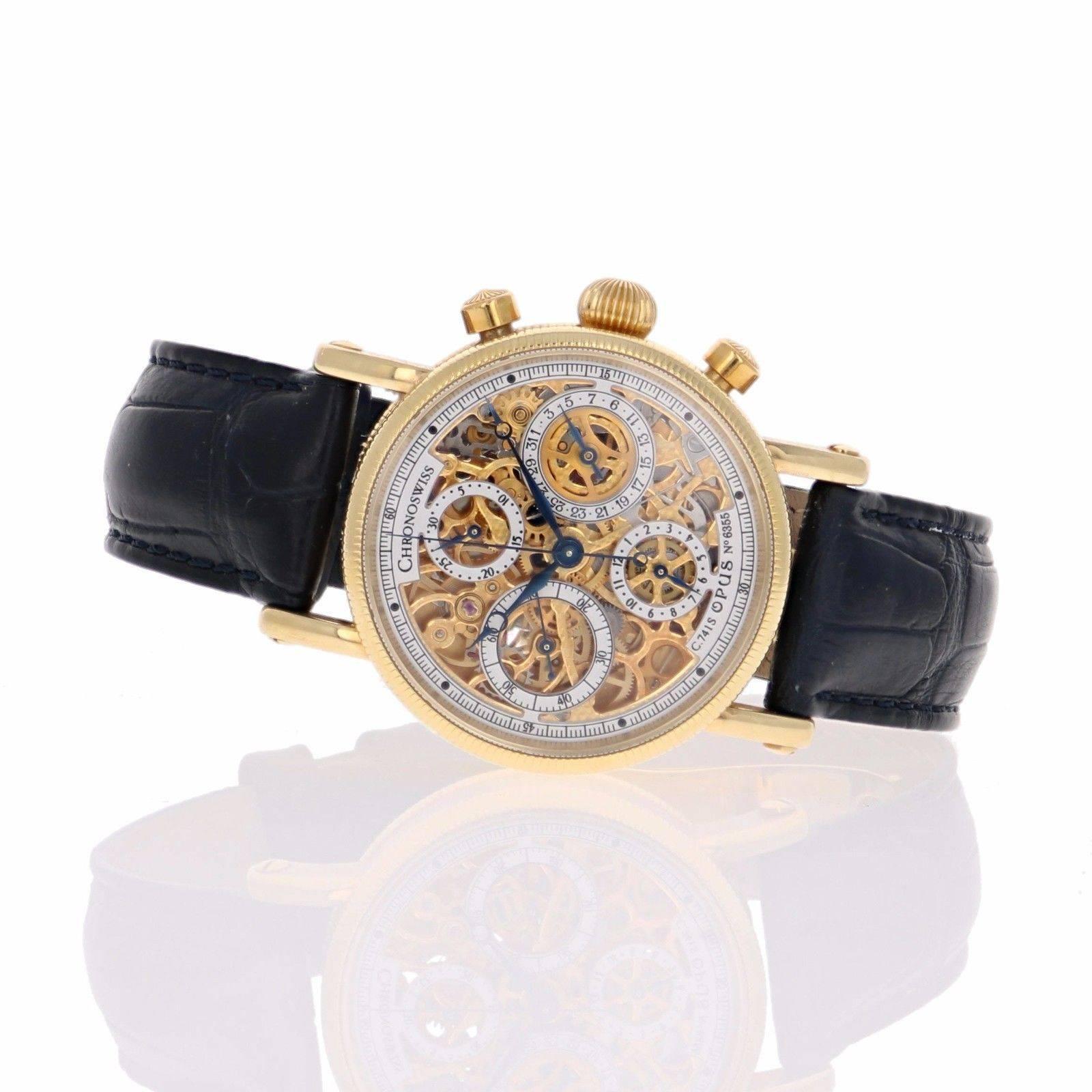 Chronoswiss Yellow Gold Opus Skeleton Chronograph Automatic Wristwatch ...