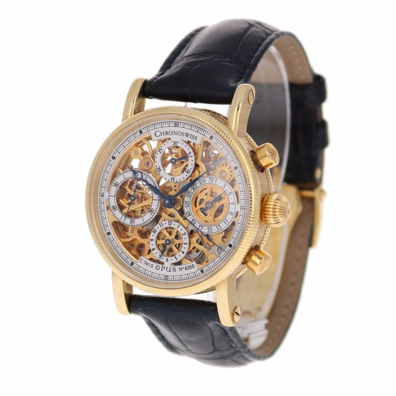 Chronoswiss Yellow Gold Opus Skeleton Chronograph Automatic Wristwatch ...